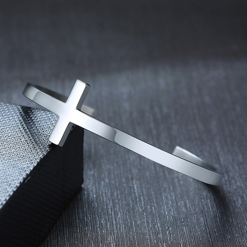 Cross Bracelet Cuff Bracelet Sideways Cross Bracelet - Etsy