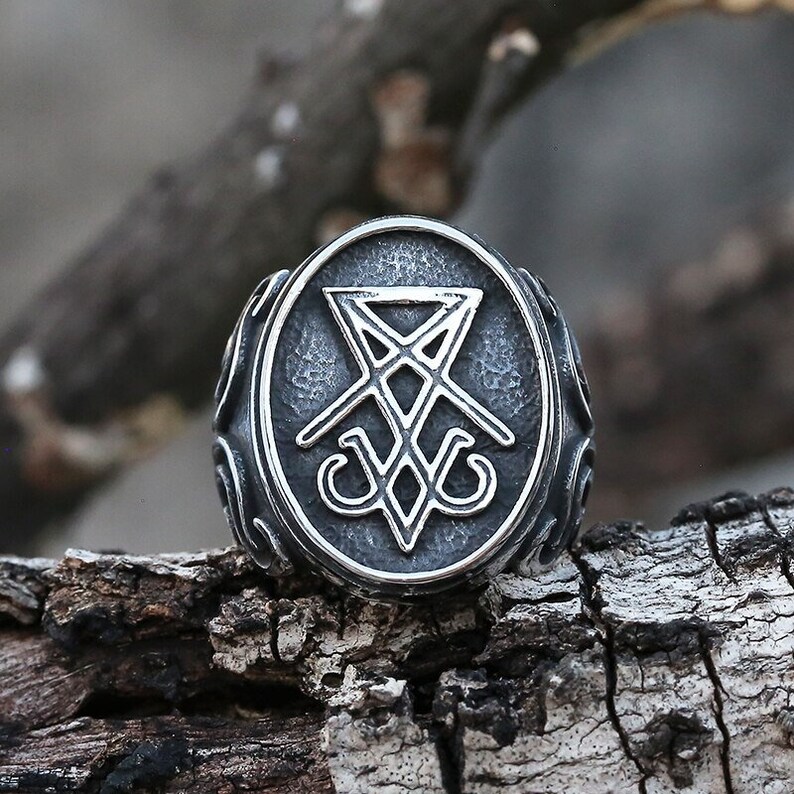 Occult Stainless Steel Sigil of Baphomet Ring Gothic Rvs Zegel - Etsy