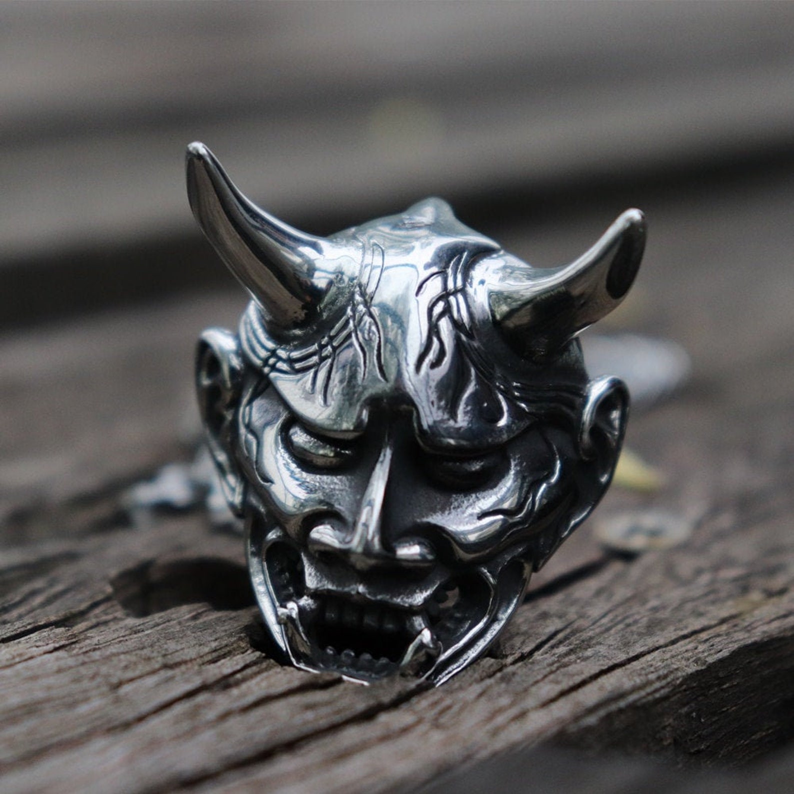 Mens 316L Stainless Steel Japanese Anger Hannya Ghost Mask - Etsy
