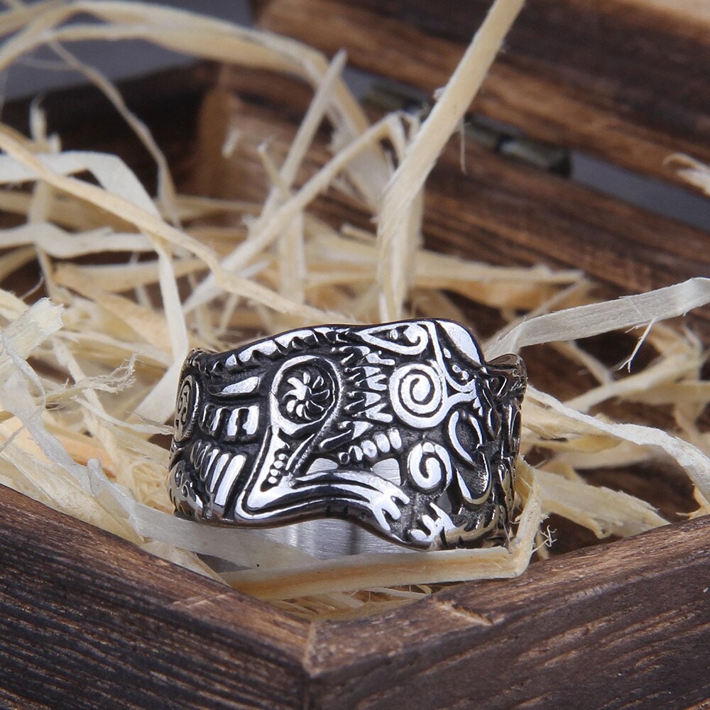Viking Vegvisir Ring Viking Ring Nordic Viking Wolf Viking | Etsy