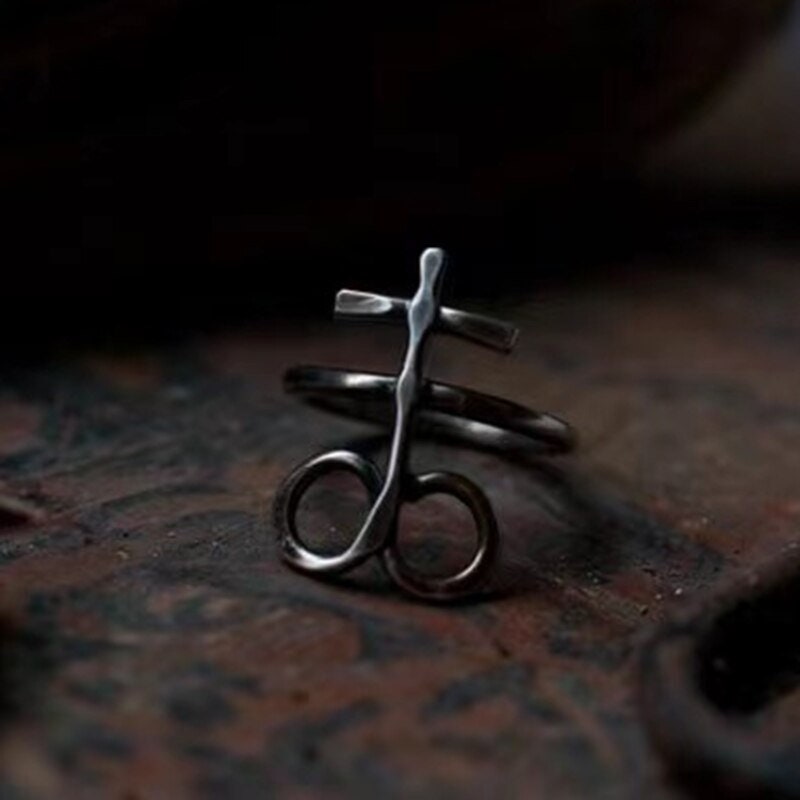 Gothic Satanic Brimstone Cross Devil Lucifer Sigil Ring Seal - Etsy