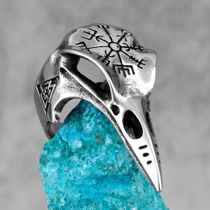 Nordic Mythology Viking Crow Retro Stainless Steel Mens Rings - Etsy
