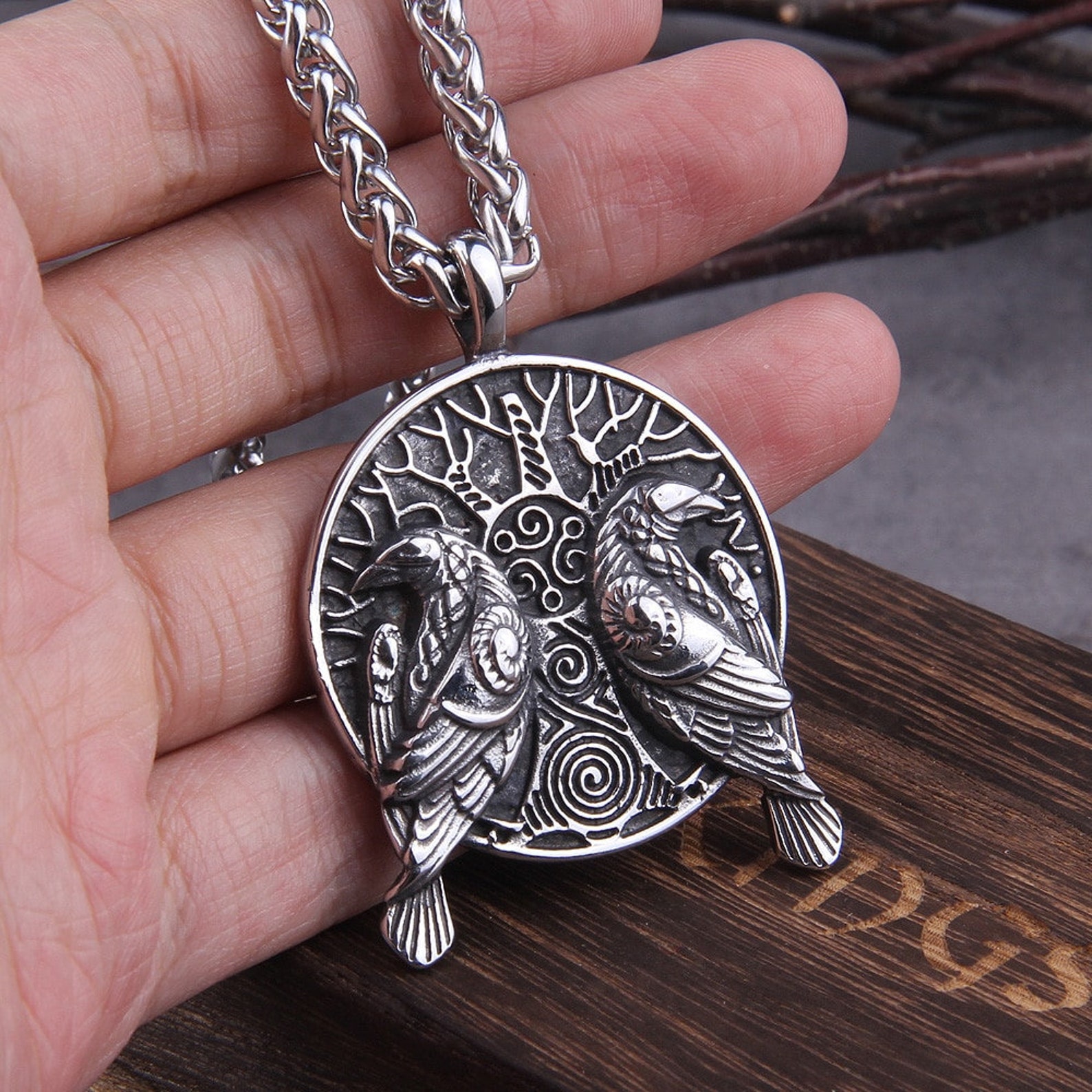 Iron Norse Talisman Odin's Ravens Two Ravens Huginn and - Etsy
