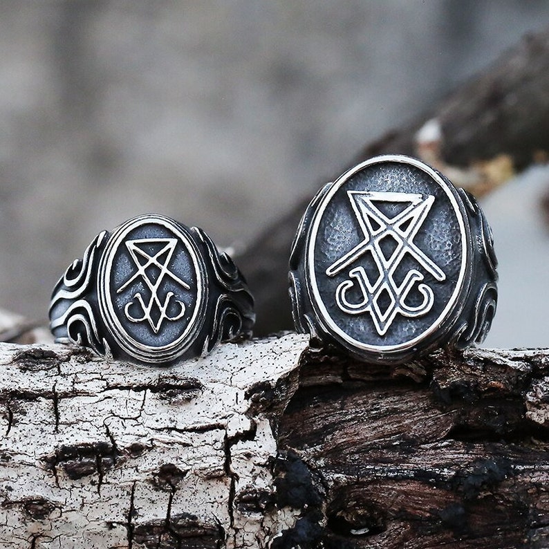 Occult Stainless Steel Sigil of Baphomet Ring Gothic Rvs Zegel - Etsy