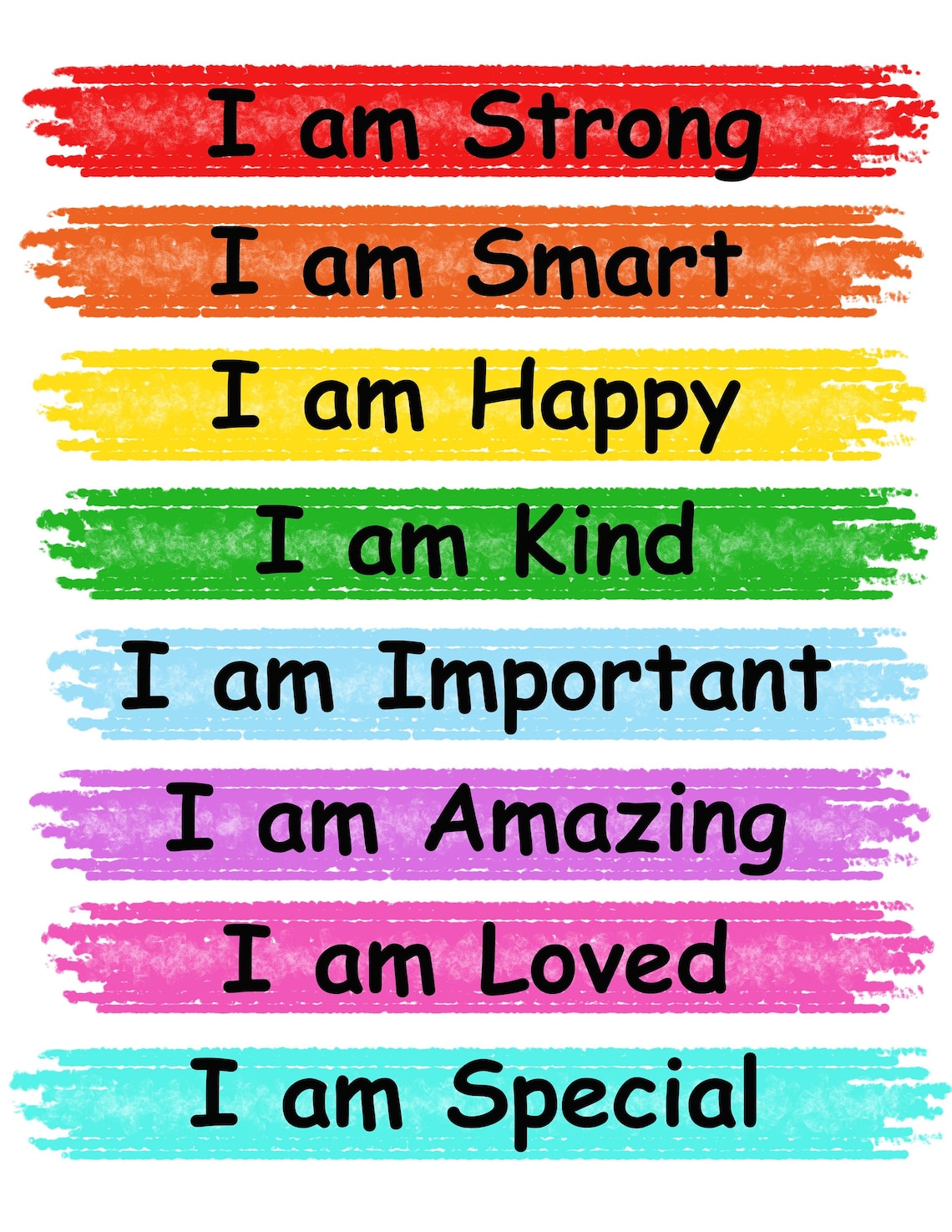A Rainbow of Positive Affirmations - Etsy