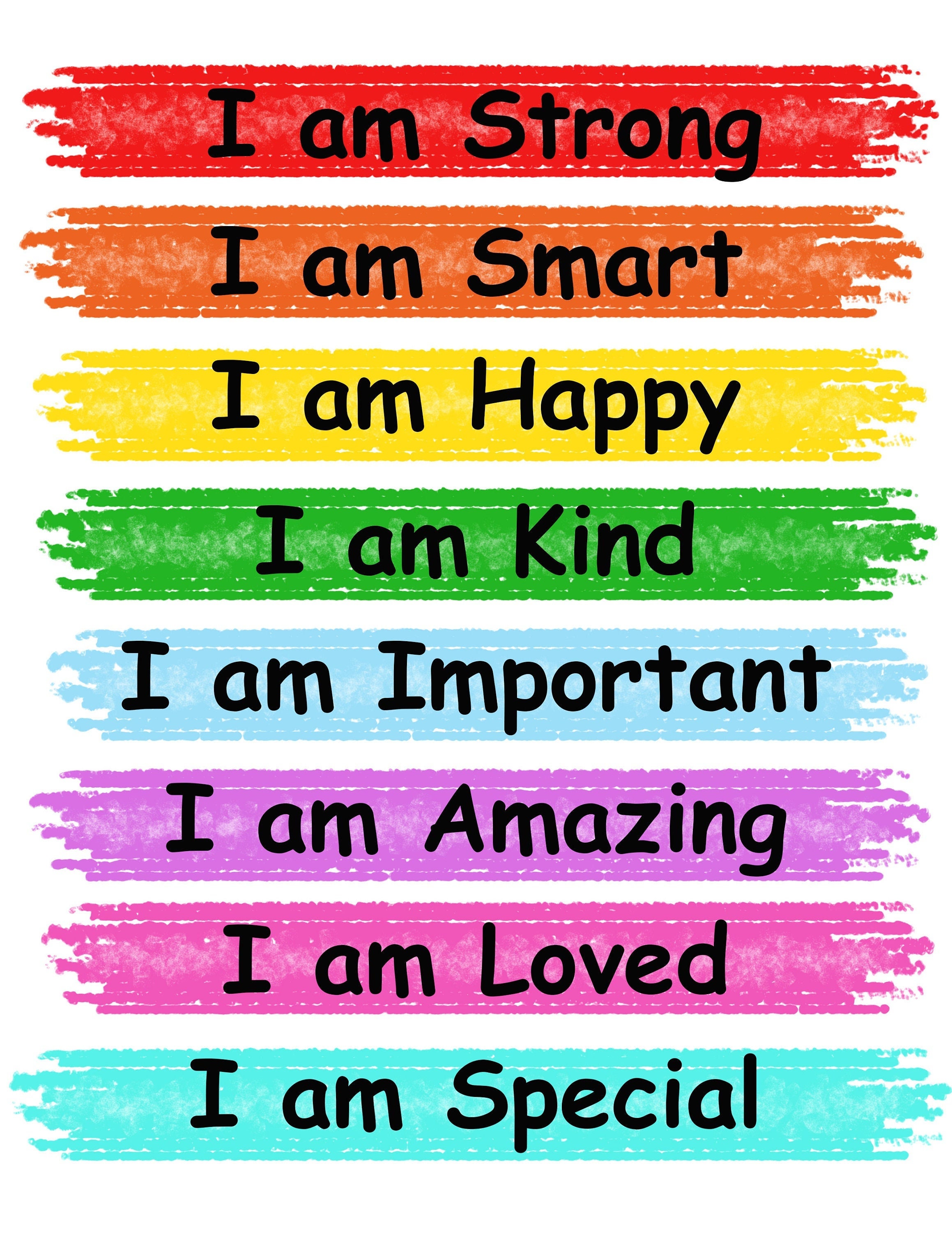 A Rainbow of Positive Affirmations - Etsy