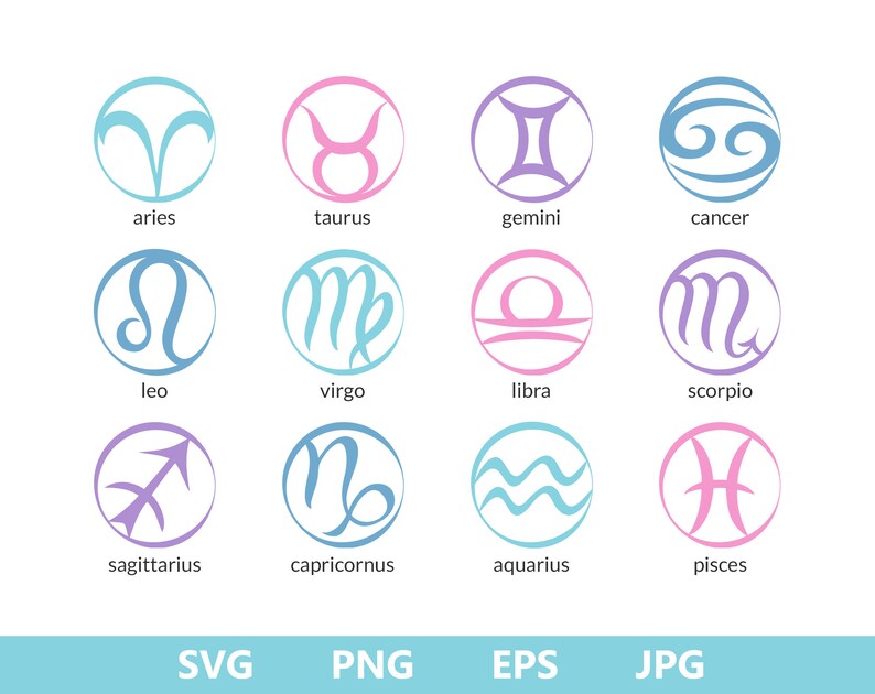 Zodiac Key Ring SVG Zodiac Signs Keychain SVG Zodiac Sign | Etsy