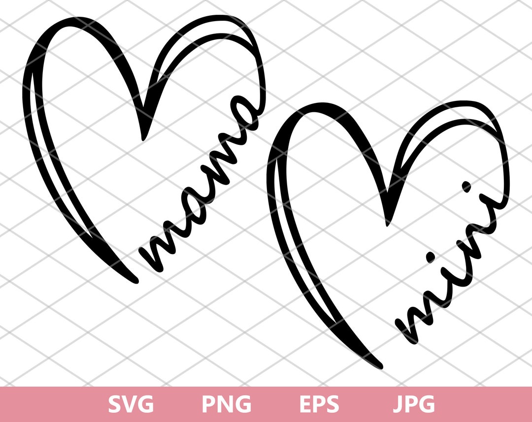 Heart Bundle Svg, Mama Mini Leopard Heart Png, Mothers Day Svg, Mom Svg ...