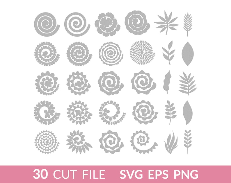 Rolled Flower SVG, Rolled Rose SVG, Rolled Paper Flowers SVG, Template ...