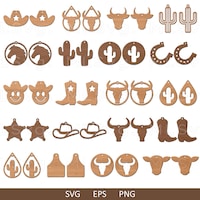 Cowboy Boots Earring SVG Laser Cut Files: Cowgirl Western Earrings SVG ...