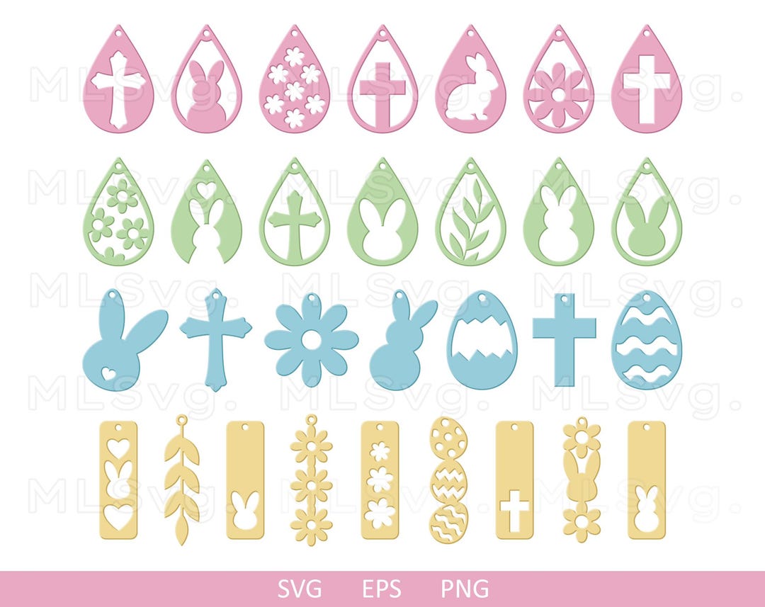 Easter Earrings SVG, Bunny SVG, Earrings Templates Svg, Faux Leather ...