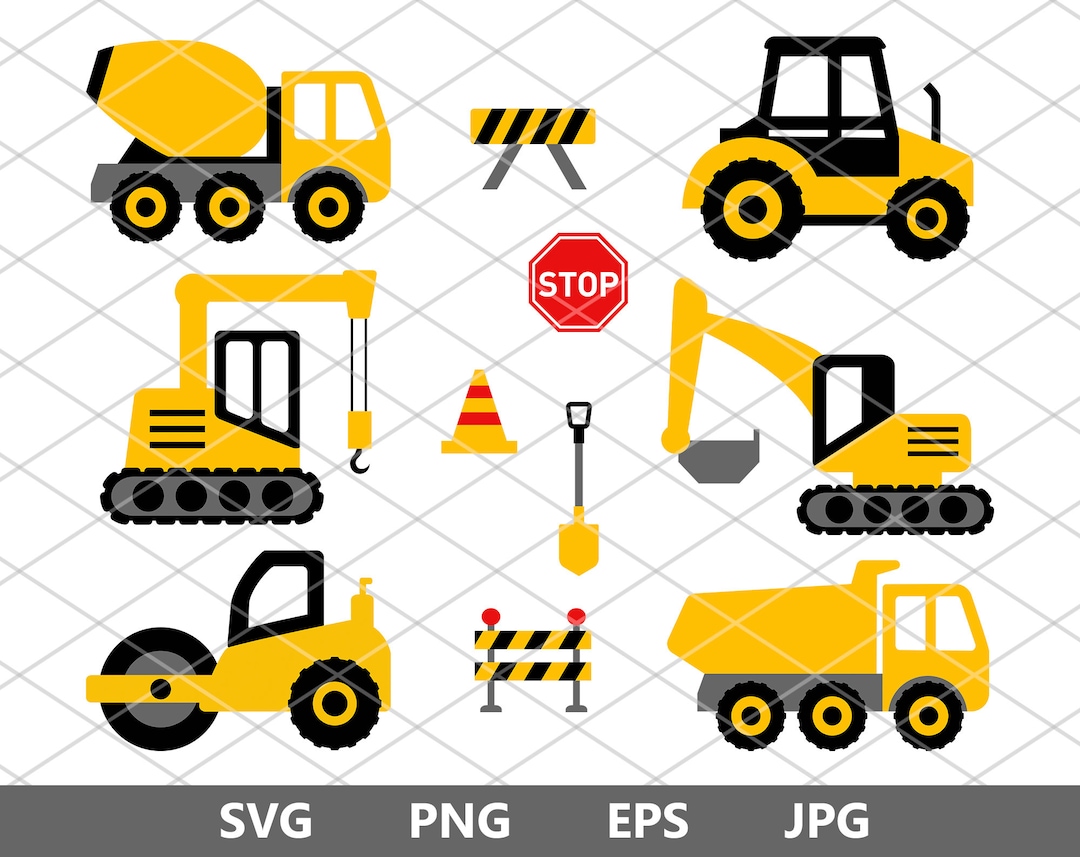 Construction Svg, Excavator Svg,truck Bundle Svg, Crane Truck Svg, Dump ...