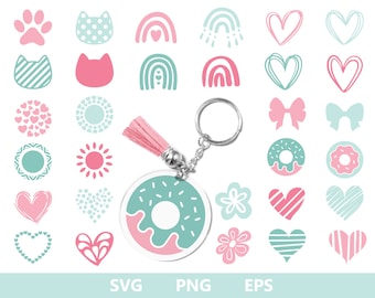 Keychain Pattern SVG Bundle, Keychain SVG Stain, Key Ring Pattern SVG ...