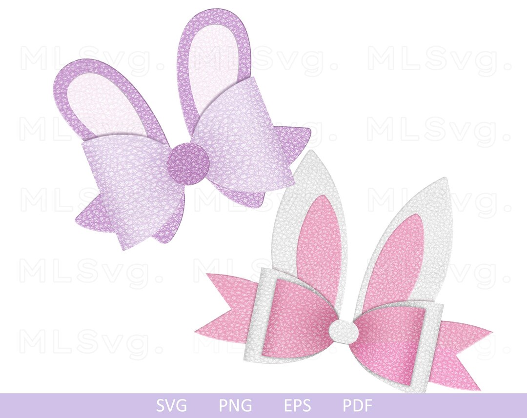 Bunny Bow Bundle SVG, Bunny Ears SVG, Hair Bow Template, Bow Collection ...