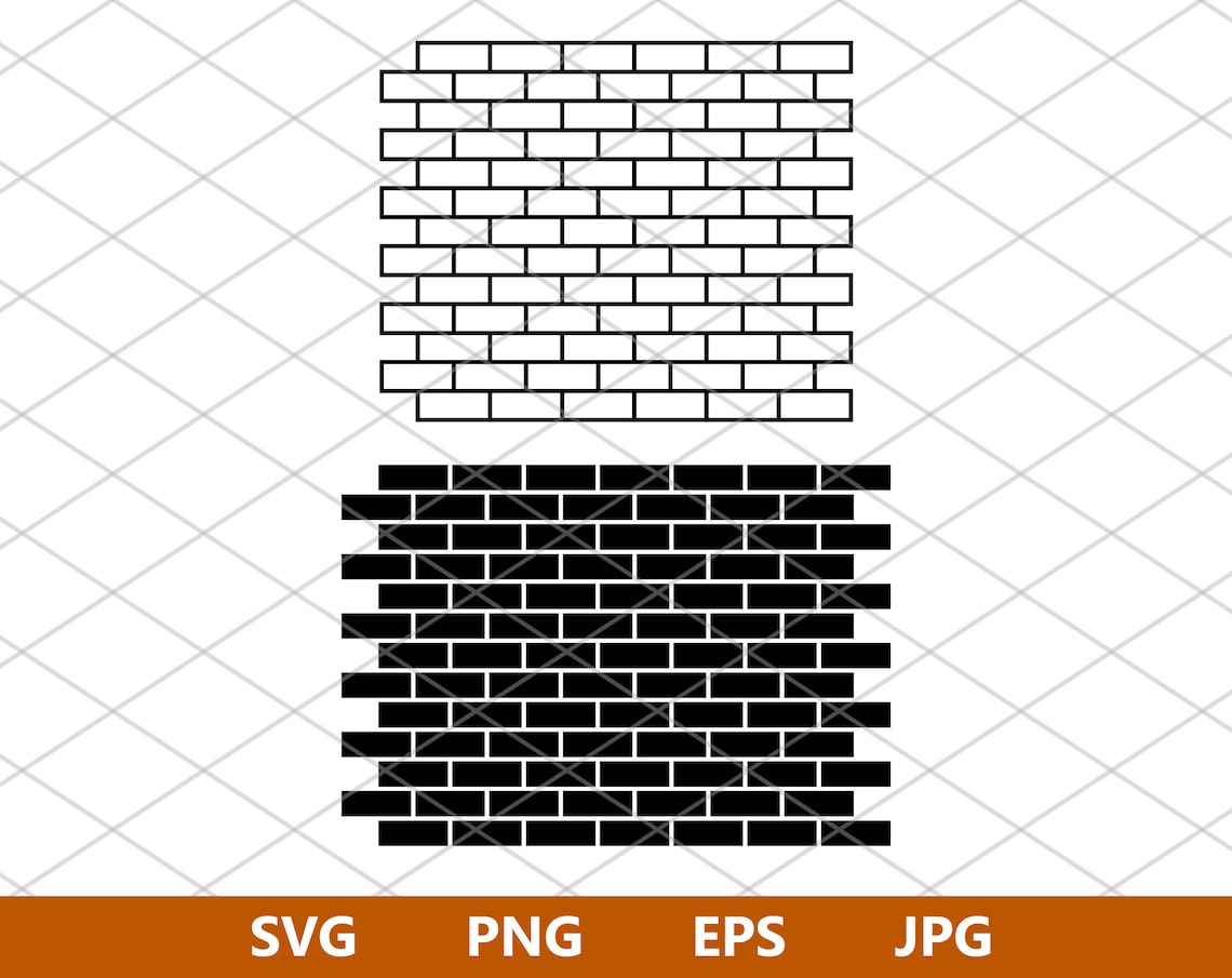 Bricks Pattern Svg Brick Wall Svg Brick Wall Template Rough - Etsy