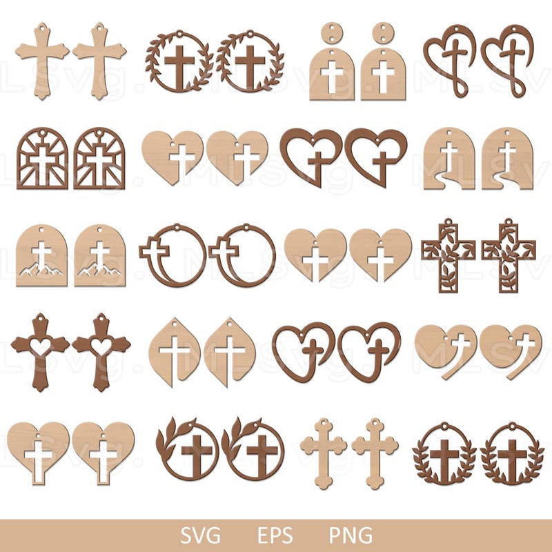Wood Cross Earring Cut File - Etsy