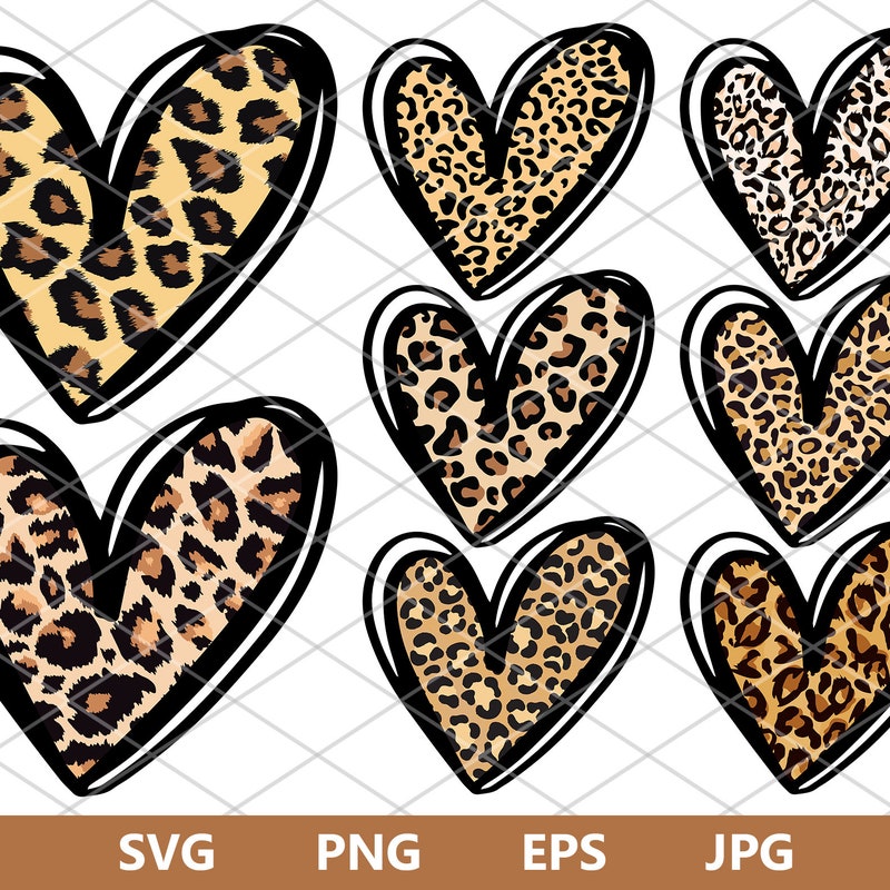 Leopard Heart Svg - Etsy