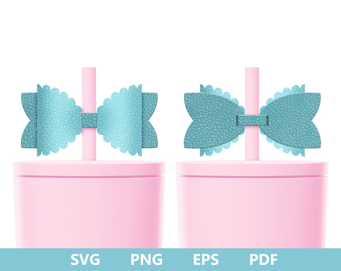 Straw Topper Bow SVG Classic Bow Svg Bow Template SVG - Etsy
