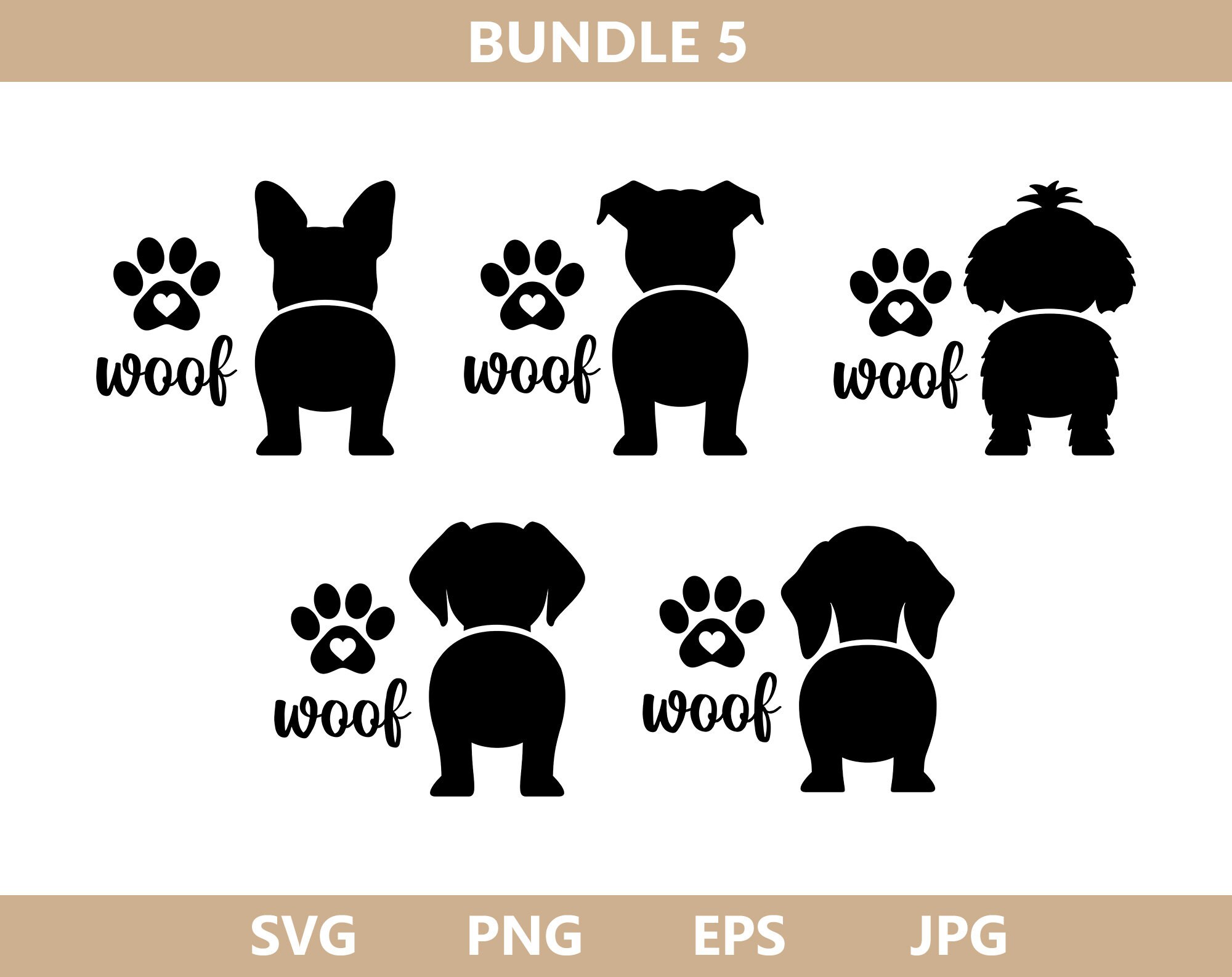 5 Dog Butt Leash Holder SVG File Dog Shape Vector Design | Etsy