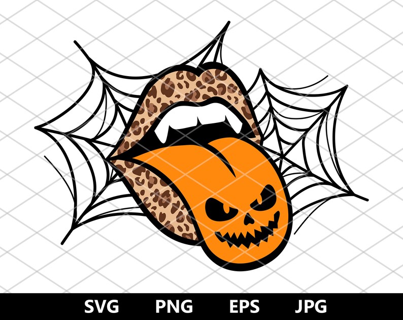 Pumpkin Lips SVG Leopard Lips Sublimation Design Pumpkin - Etsy
