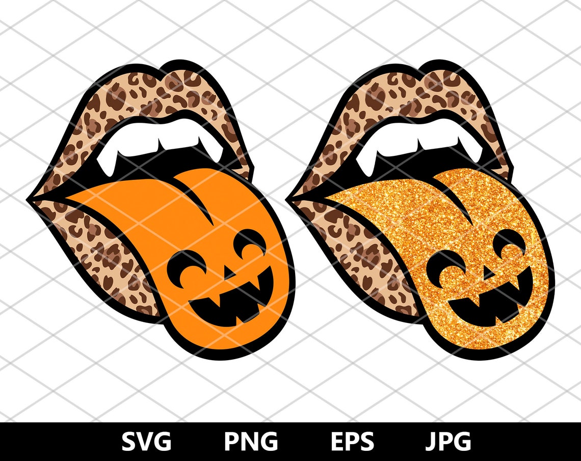 Pumpkin Lips Bundle PNG Leopard Lips Halloween T-shirt - Etsy
