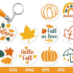 Fall Keychain SVG Fall Keychain Bundle SVG Key Ring Pattern - Etsy