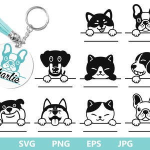 Animals Keychain SVG Dog Keychian Svg Key Ring Pattern SVG - Etsy