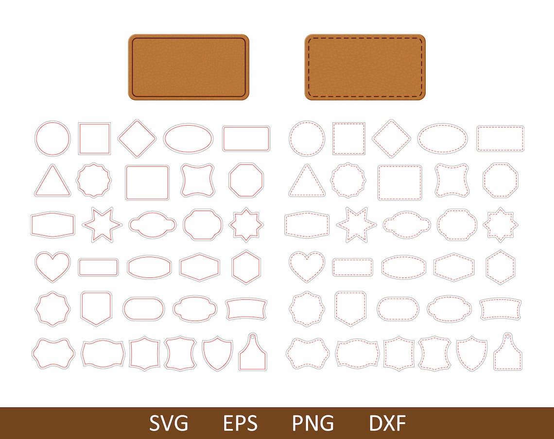 Leather Patch Svg Bundle, Hat Patches Svg, Leather Patch Borders ...