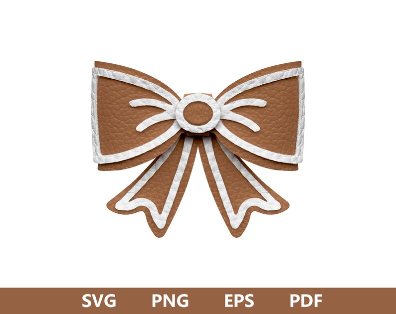 Gingerbread Bow Template SVG, Christmas Bow Template SVG, Christmas ...
