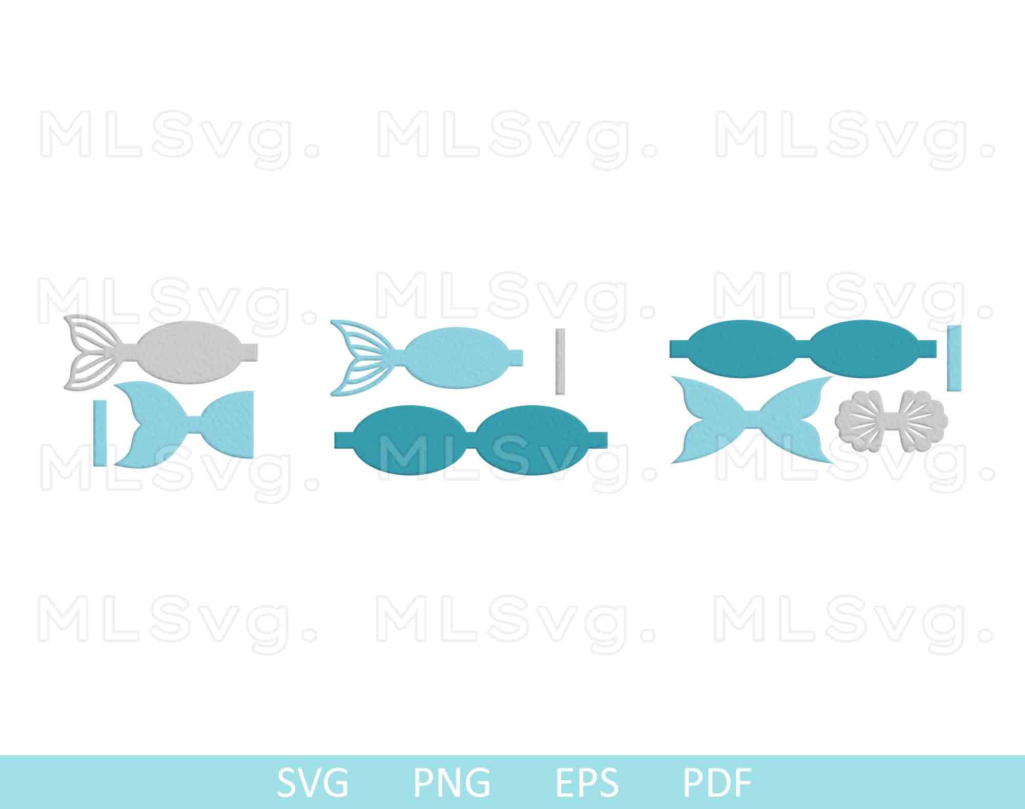 Mermaid Bow Svg Mermaid Tail Svg Bow Template SVG Designs - Etsy