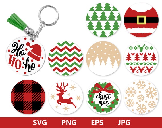 Christmas Keychain SVG Keychain SVG Stain Keyring Pattern | Etsy