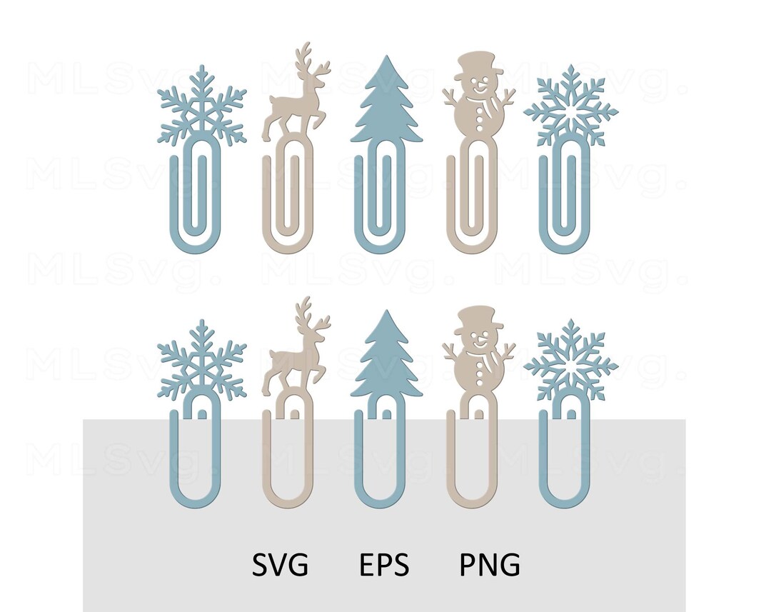 Winter Bookmark SVG Bundle, Snowflake Paperclip Svg, Büroklammer ...