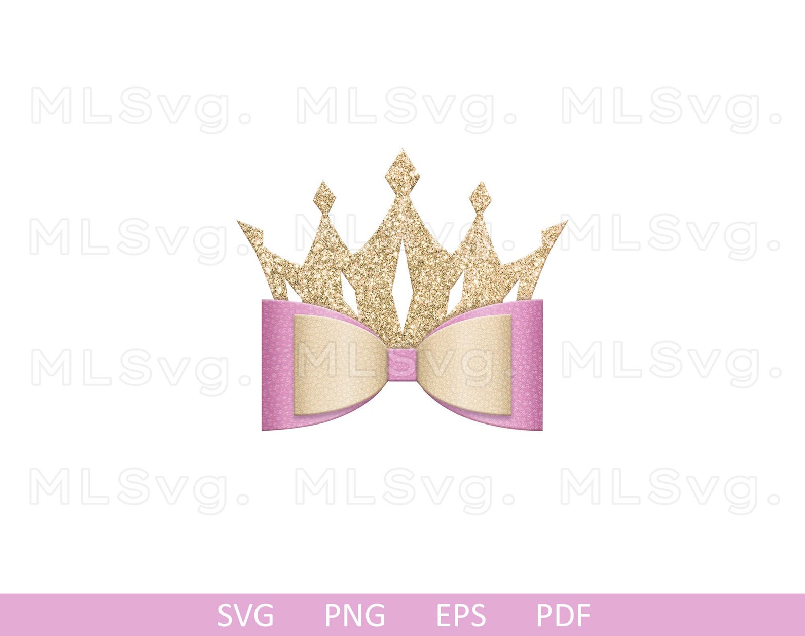 Crown Bow Svg, Princess Bow Bundle SVG, Bow Collection SVG, Bow ...