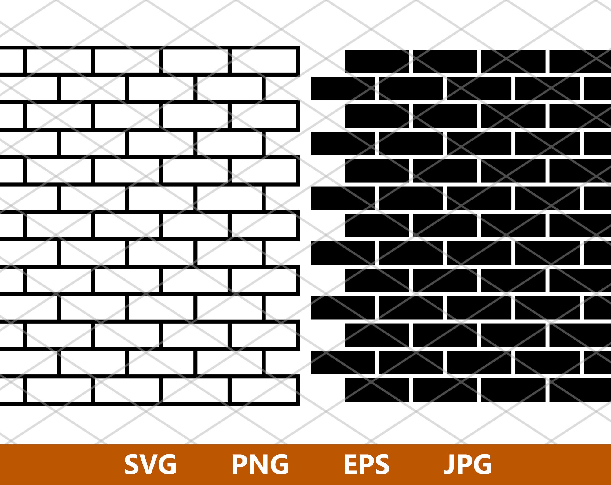 Bricks Pattern Svg Brick Wall Svg Brick Wall Template Rough - Etsy UK