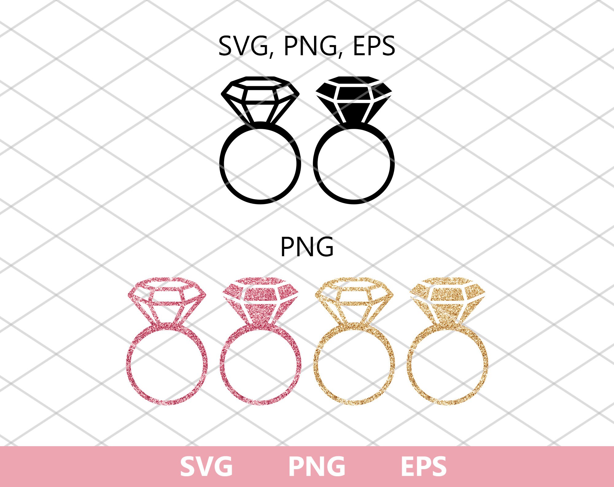 Ring SVG Diamond Wedding Ring SVG Engagement And Wedding | Etsy