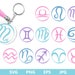 Zodiac Key Ring SVG Zodiac Signs Keychain SVG Zodiac Sign | Etsy