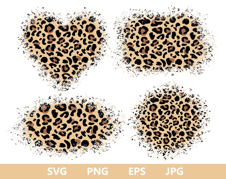 Paint Brush Stroke Svg Bleached Effect Design Leopard Bundle | Etsy