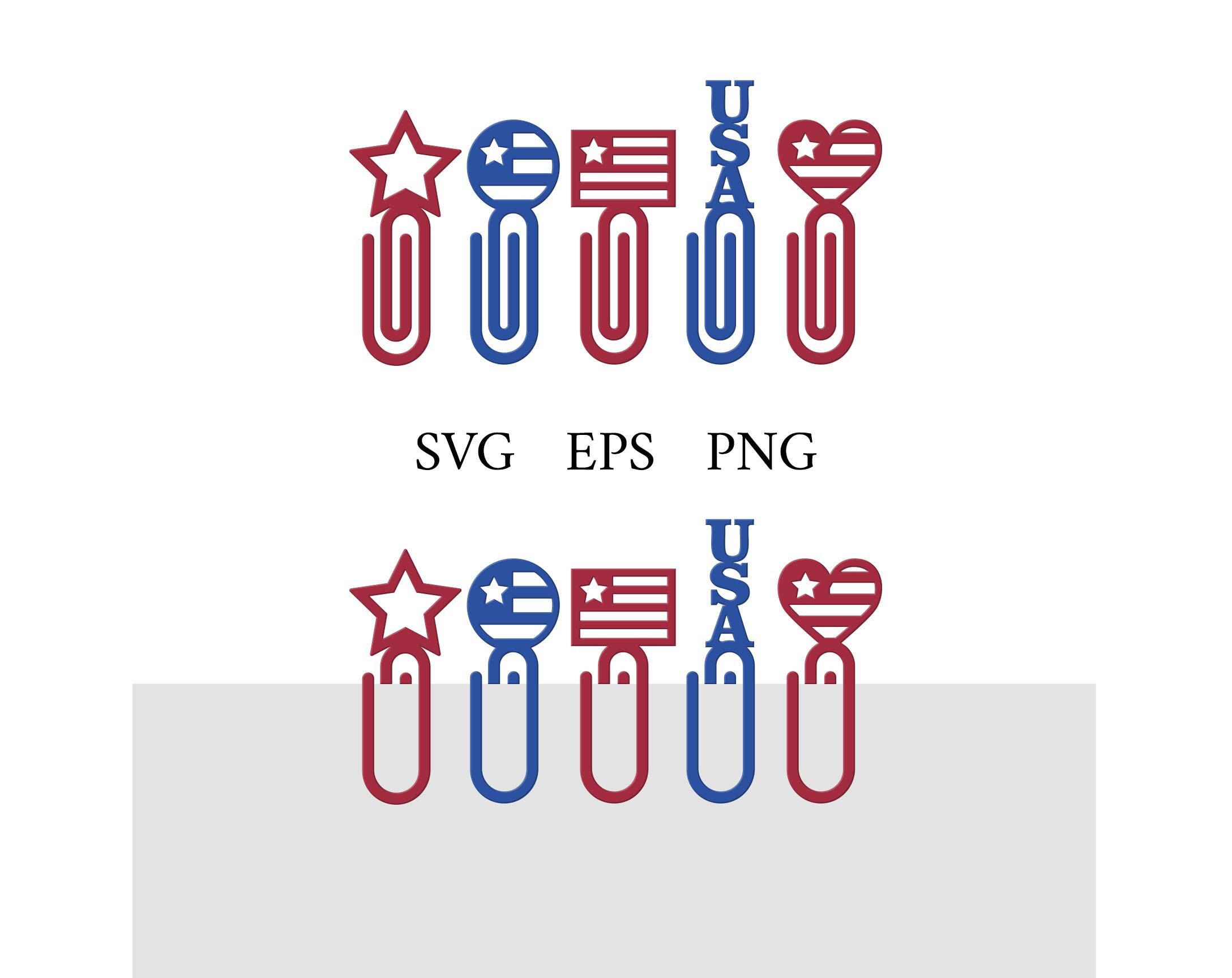 Patriotic USA Bookmark Svg Bundle, 4th of July Designs, Book Lover ...