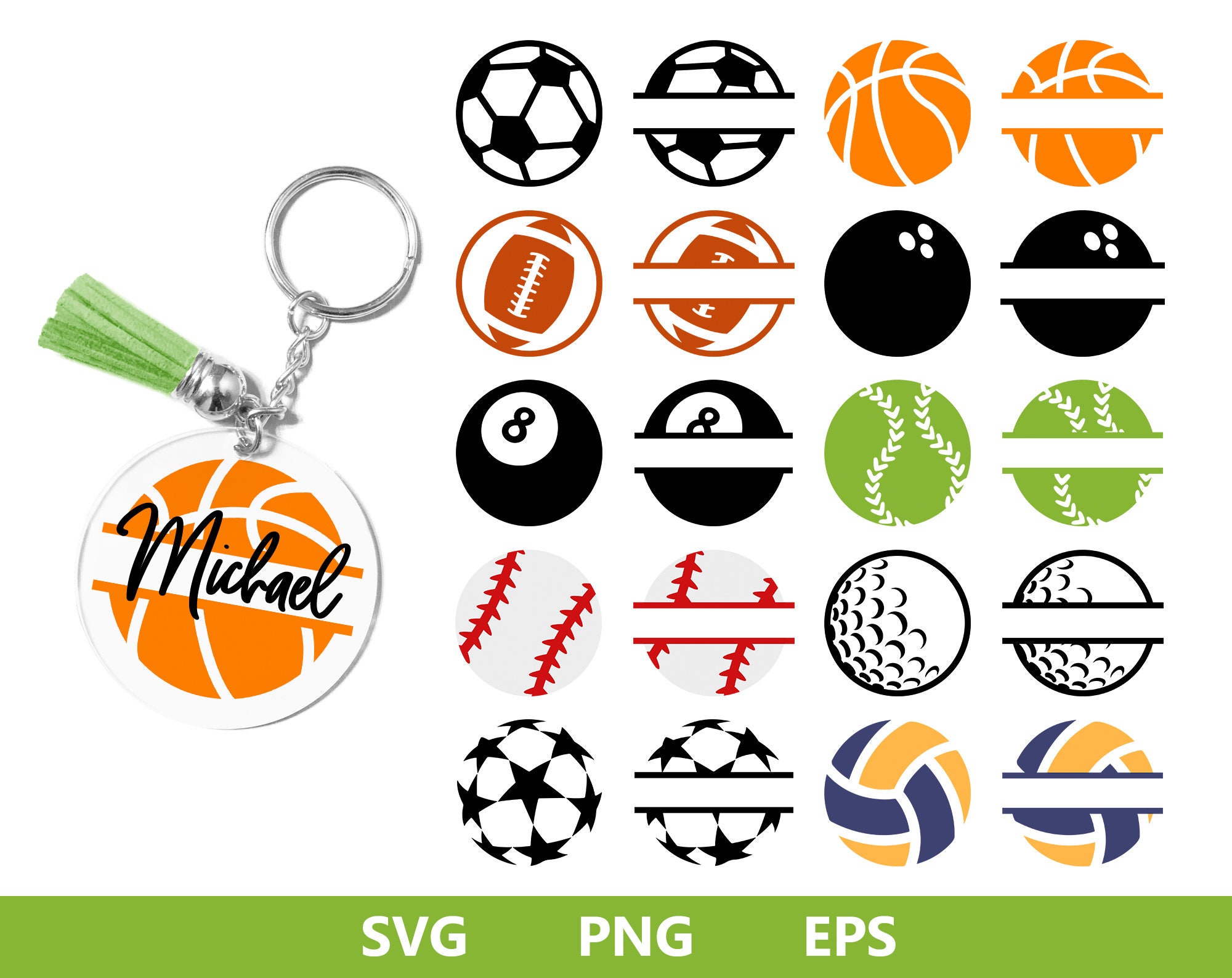 Sports Ball Keychain Svg Sports Ball Svg Round Pattern Svg | Etsy