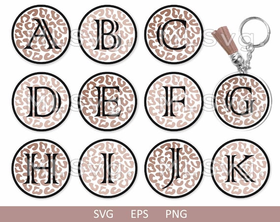 Leopard Monogram Keychain Svg Leopard Letters Keychain Svg | Etsy
