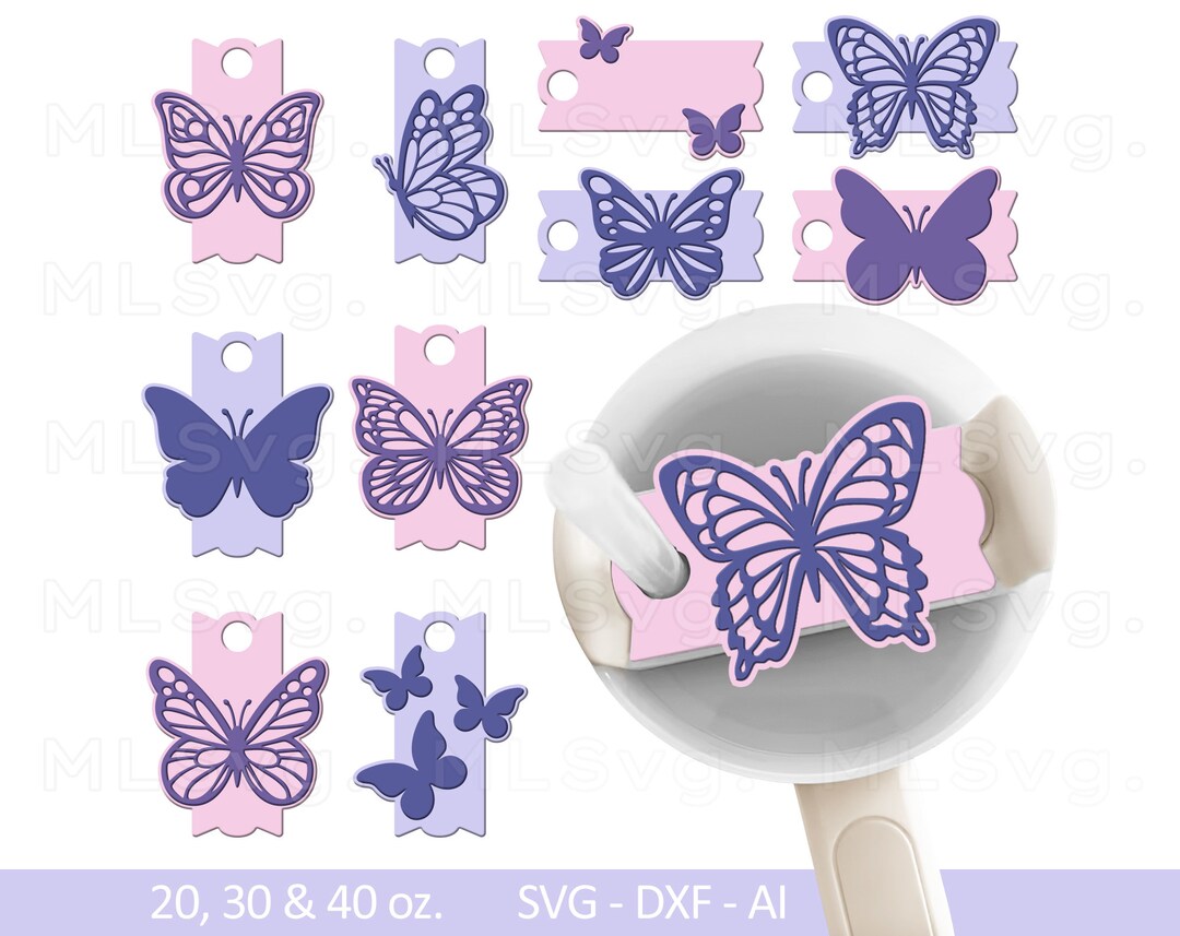 Butterfly Stanley Topper SVG, Spring Svg, Stanley Topper Svg, 20/30 ...