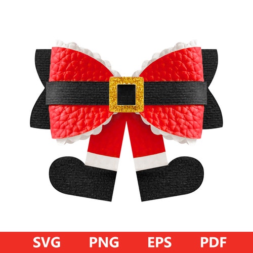 Santa Belt Bow SVG Christmas Bow Template SVG Santa Claus - Etsy