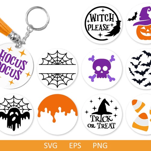 Halloween Keychain Svg Bundle Halloween SVG Key Ring Pattern - Etsy