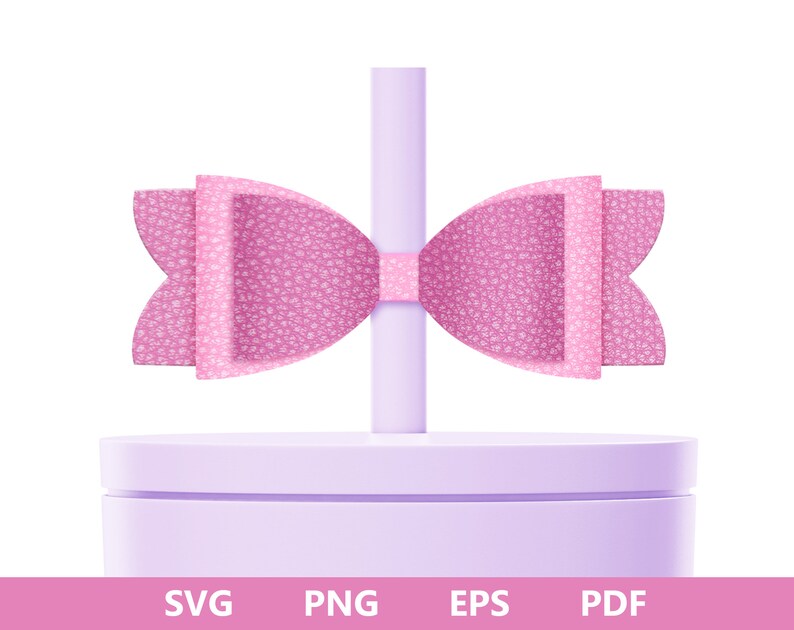 Straw Topper Bow SVG Bow Template SVG Designs for Cricut | Etsy