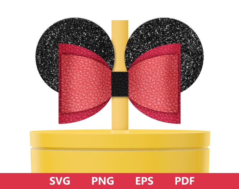 Straw Topper Bow SVG Mouse Ears Svg Bow Template SVG - Etsy Ireland