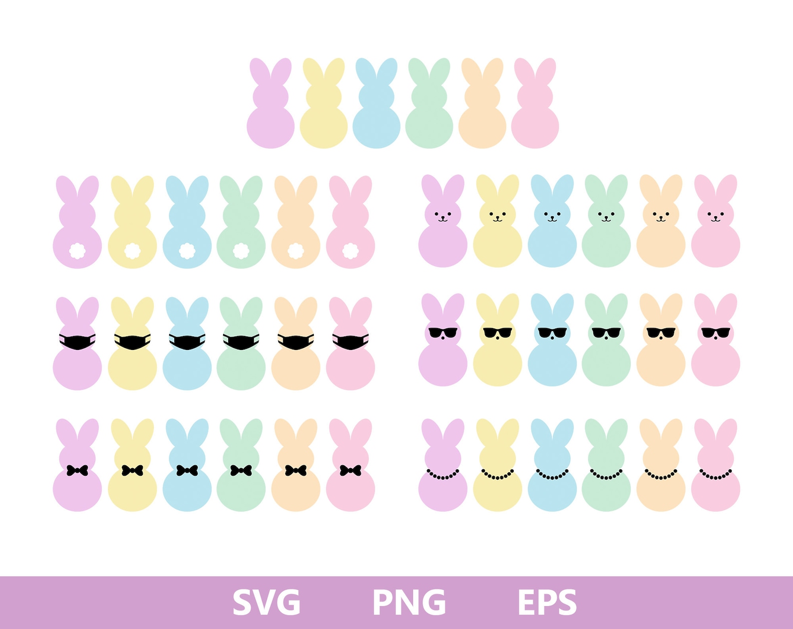 Marshmallow Bunnies Svg Easter Peeps Svg Easter Bunny Svg - Etsy