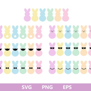 Marshmallow Bunnies Svg, Easter Peeps Svg, Easter Bunny Svg, Spring Png ...
