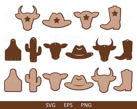Western Earrings Svg Faux Leather Earrings Svg Cowgirl - Etsy