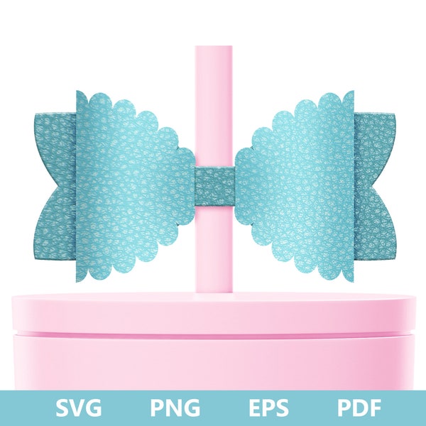 Straw Topper Bow Svg - Etsy
