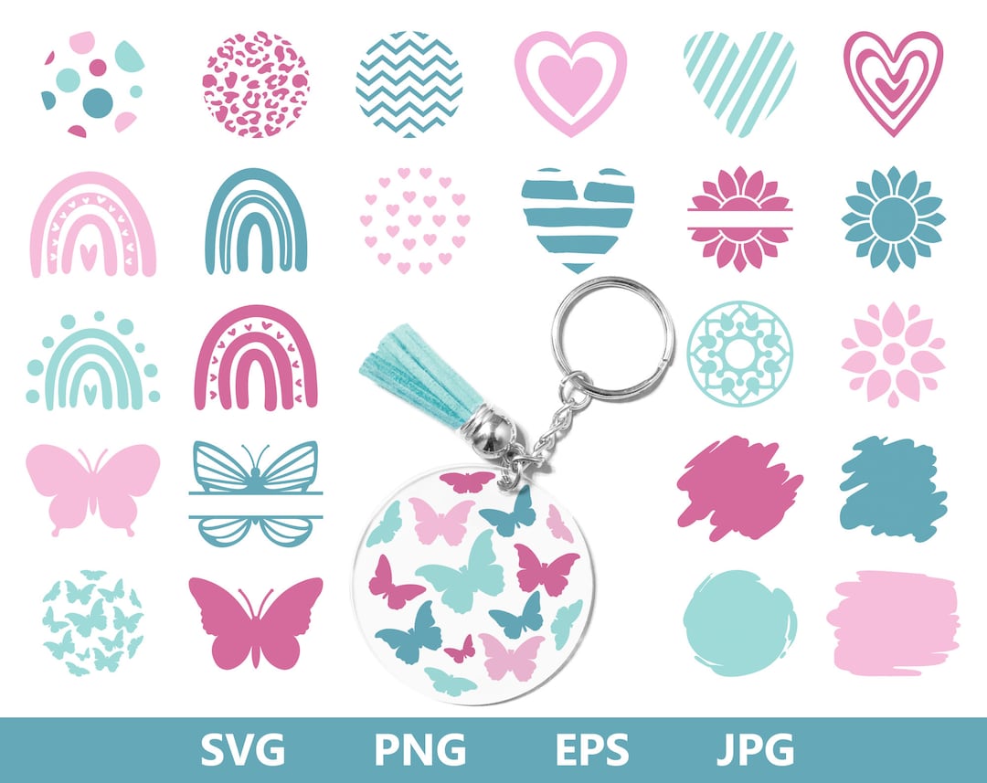Keychain SVG Stain, Key Ring Pattern SVG, Brush Keychain Svg, Keychain ...